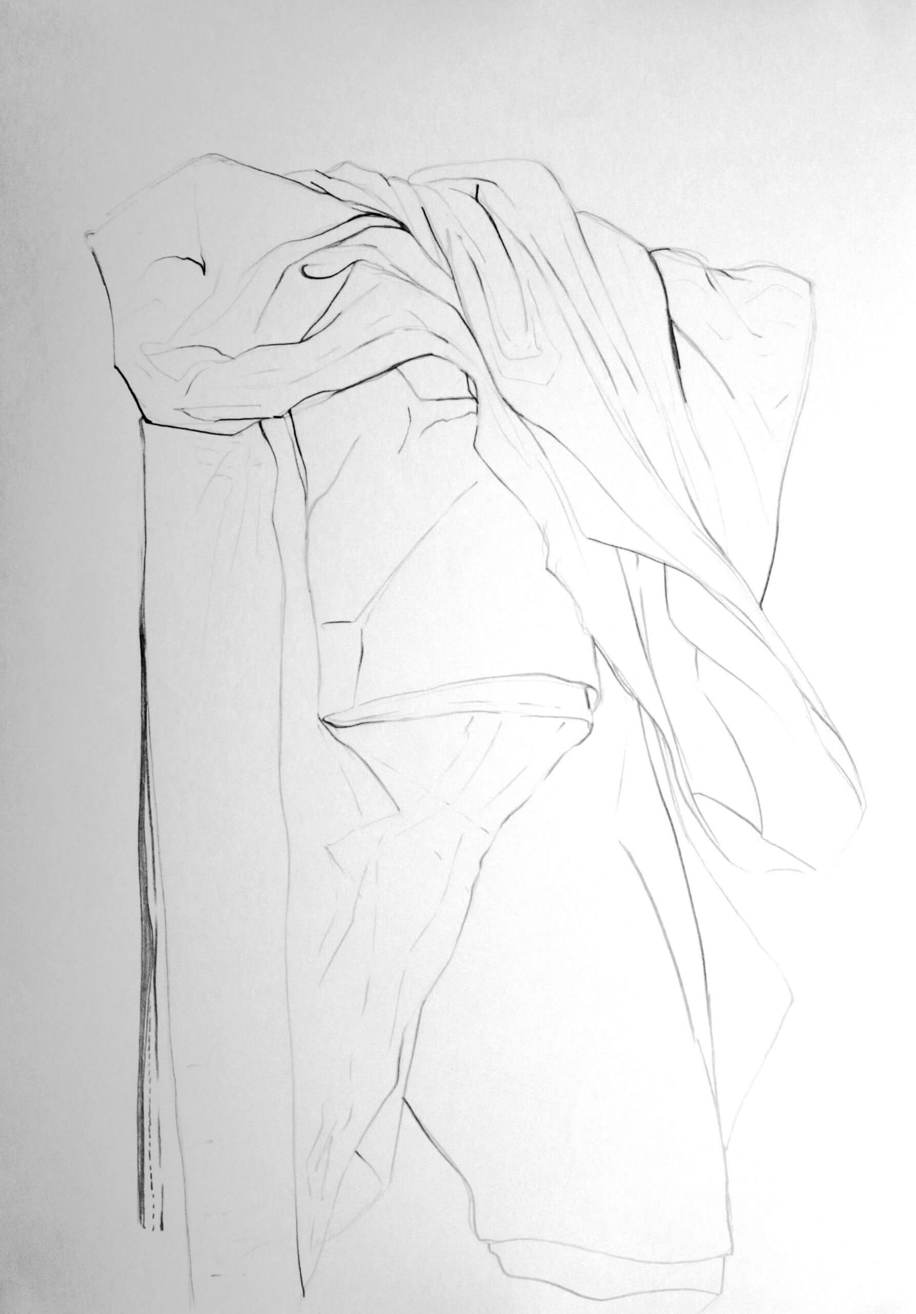 Exercise 1: Drawing fabric using line and tone – Lewis Boughen