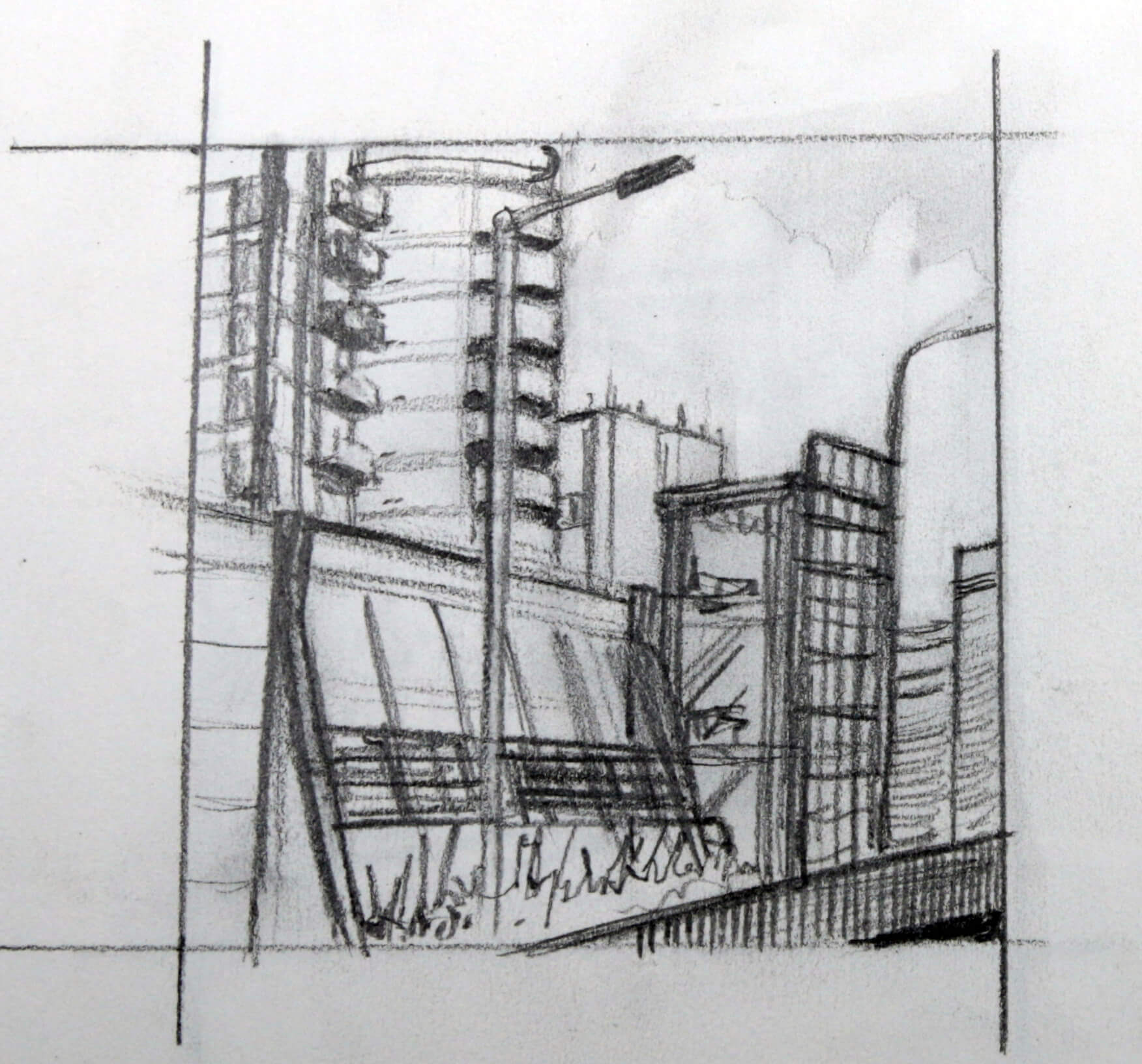 Exercise 1: Sketchbook of townscape drawings – Lewis Boughen