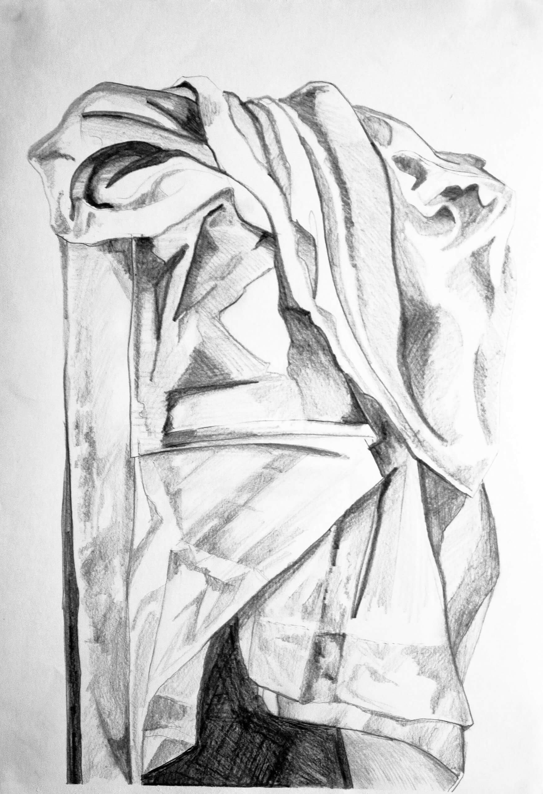 Exercise 1: Drawing fabric using line and tone – Lewis Boughen